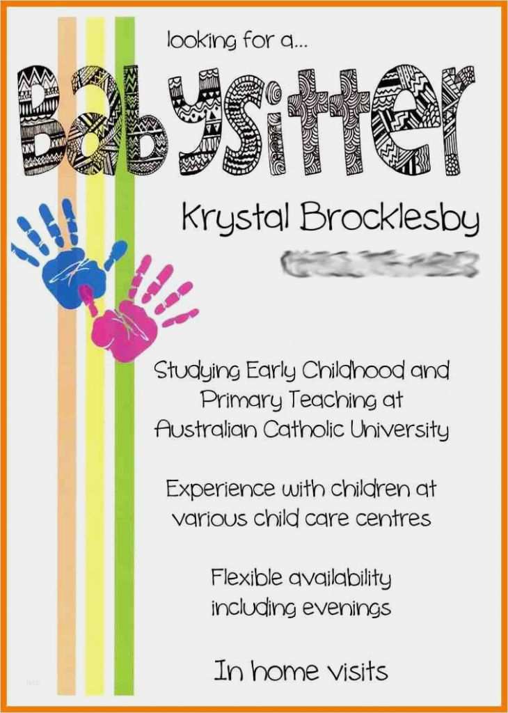 Babysitter Flyer Vorlage Deutsch Erstaunlich Template Free Template 
